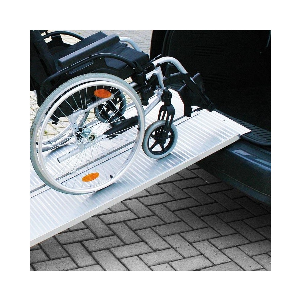 RAMPA ALUMINIOWA SKŁADANA DO WÓZKA INWALIDZKIEGO 122x73 CM